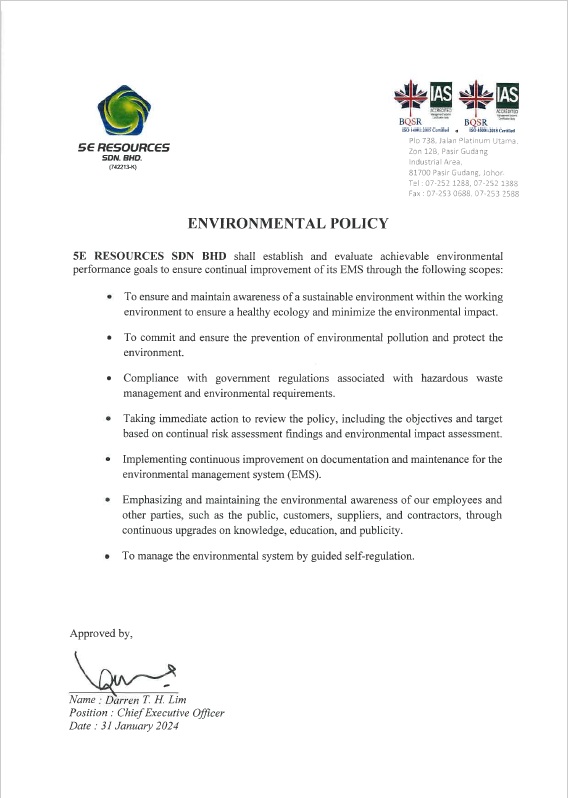 5E Resources - Scheduled Waste Management Johor Bahru (JB), Malaysia ...